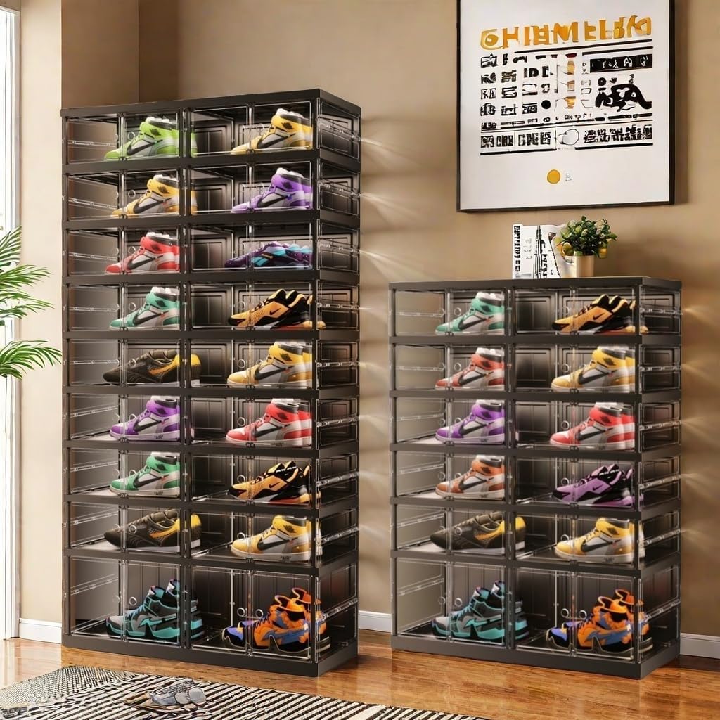 Amazon.com: 9 & 6 Tier Foldable Shoe Racks for Wardrobe Entrance 18-36 ...