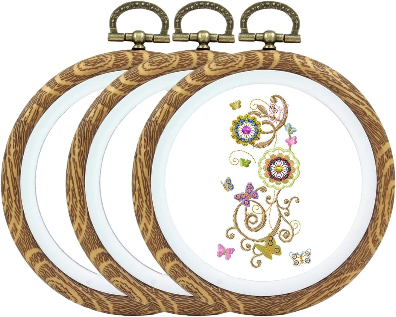Amazon.com: Bivethoi Embroidery Hoops Set of 4, Round Cross Stitch Hoop ...