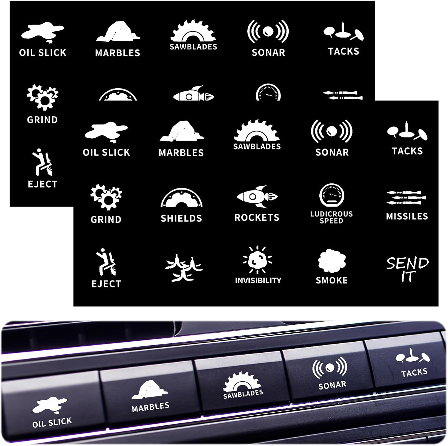 Amazon.com: 2Pcs Novelty Stickers Labels for Car or Truck Unused Button ...