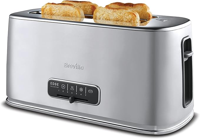 Breville Edge Silver 4-Slice Toaster with Extra Long Slots and High ...