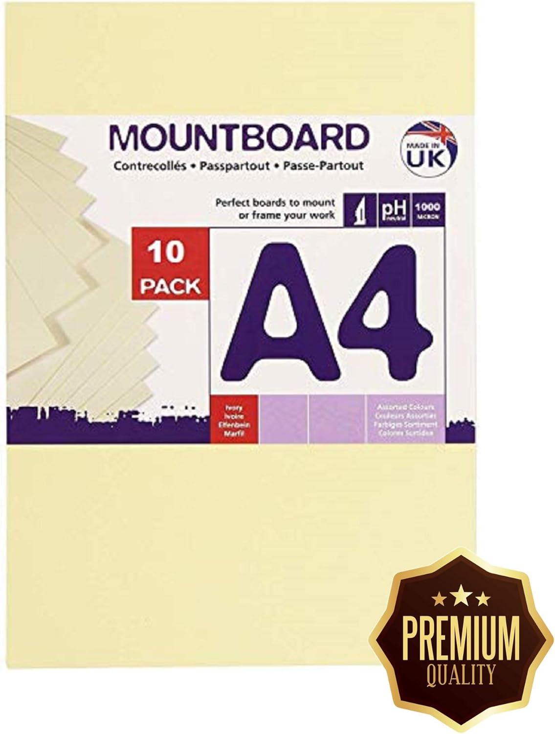 A4 Super Thick 1mm White Card 480gsm Beer Mat Craft Pulp Board for Mounting & Models (50 Sheets ...