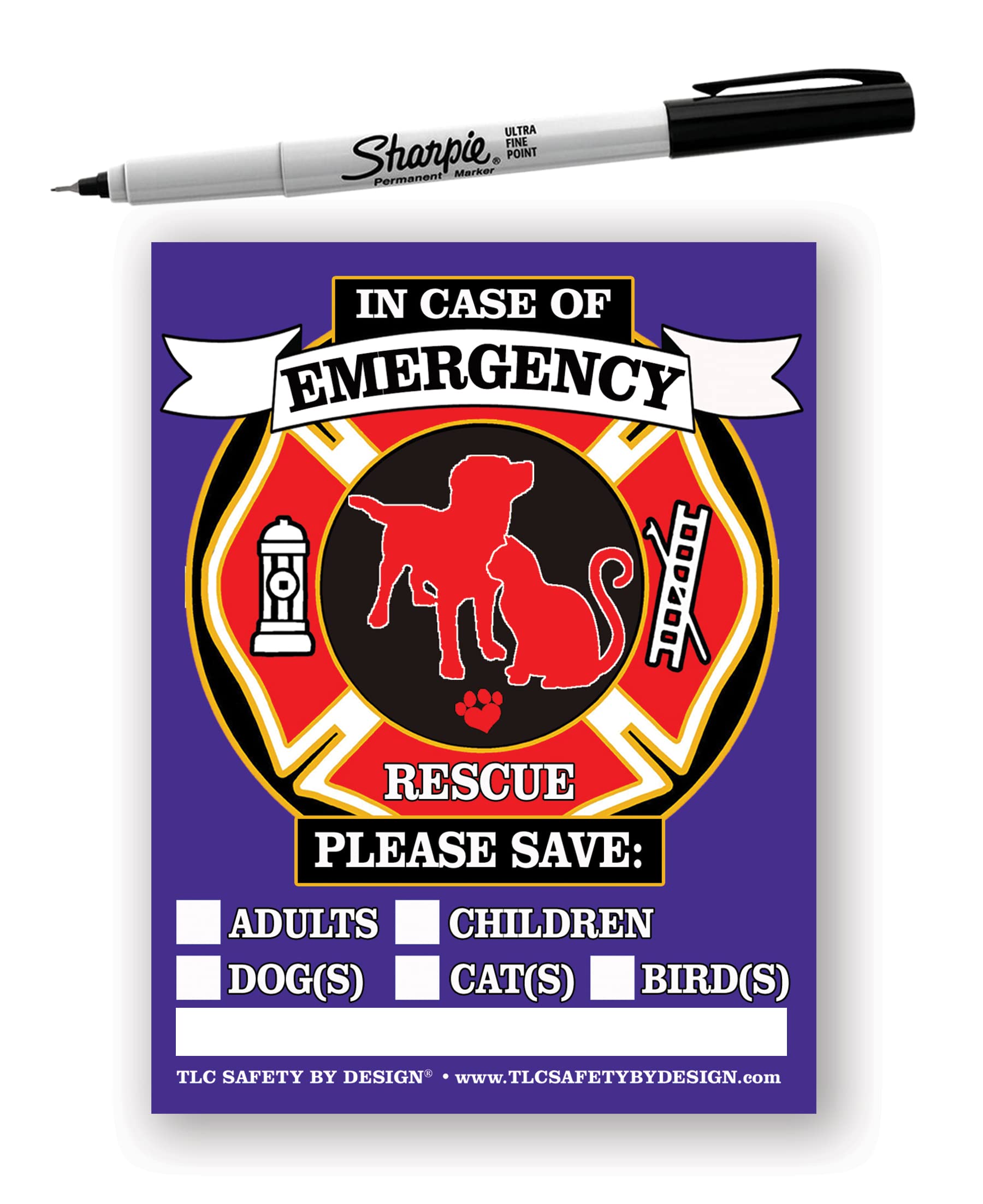 Amazon.com: TLC Safety By Design Fire Rescue 4.25" x 5.5" Magnet Safety ...