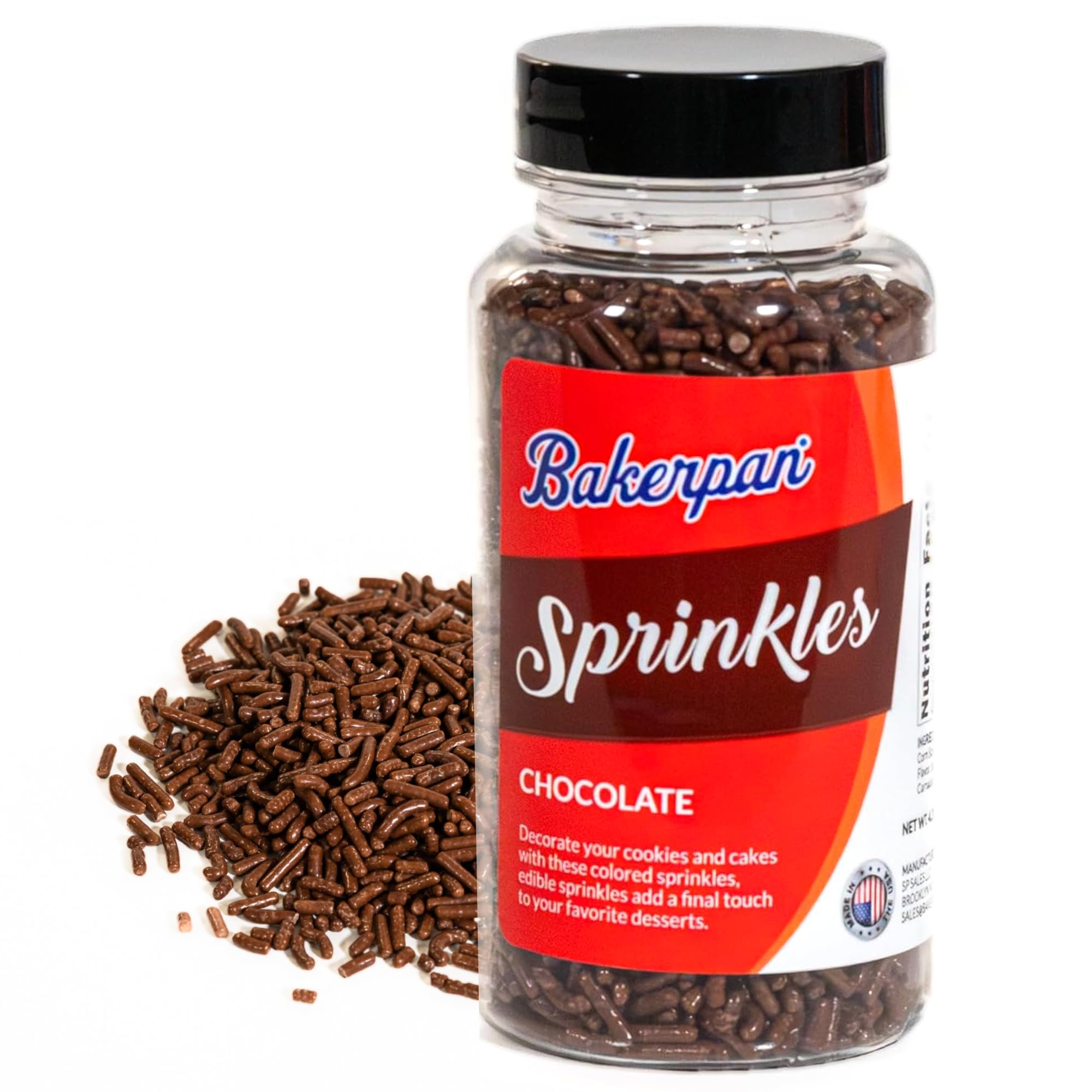 Snapklik.com : Bakerpan Chocolate Jimmies Sprinkles - 4.3 Ounces ...
