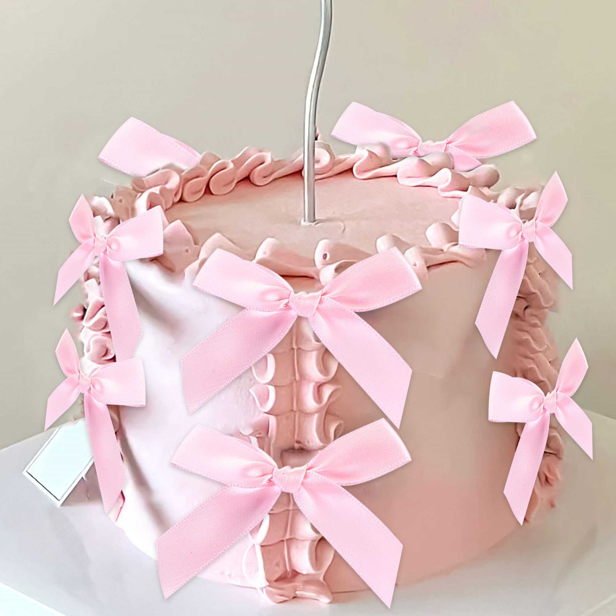 Snapklik.com : Pink Bow Ribbon Cake Topper Coquette Birthday Cake ...