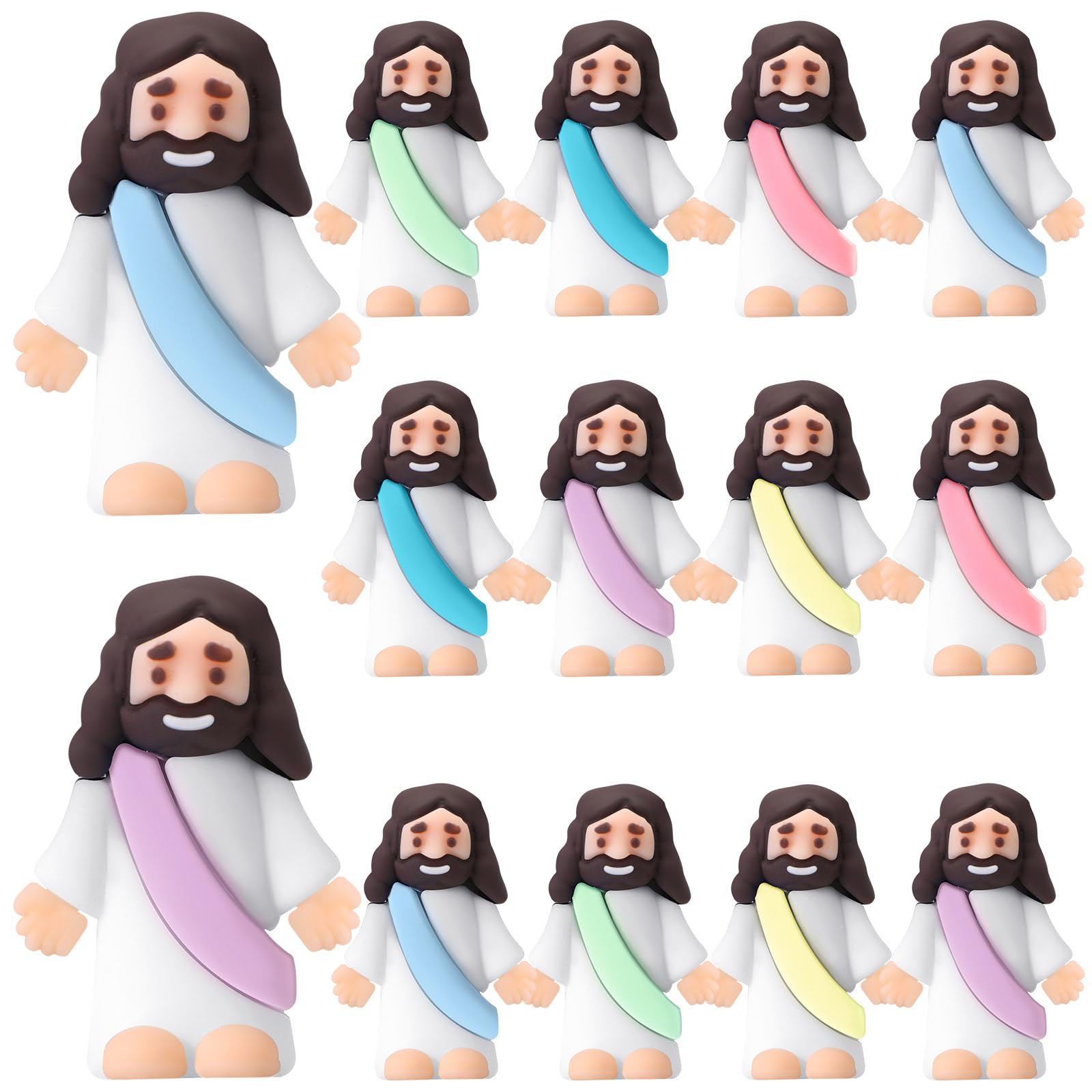 Amazon.com: Bememo 12 Pcs Little Jesus Figures Original Mini Jesus ...