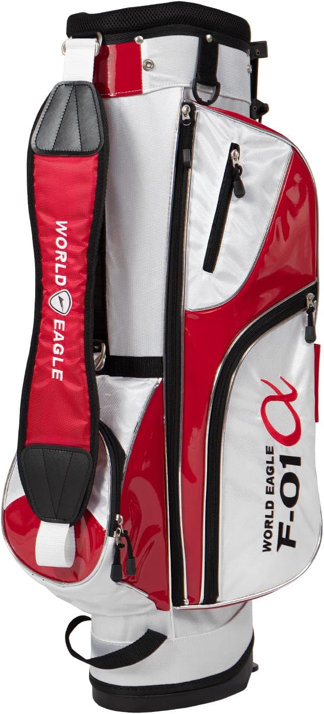 Amazon | アウトレット WORLD EAGLE F-01α スタンドバッグ ホワイトレッド | WORLD EAGLE(ワールドイーグル) | メンズキャディバッグ