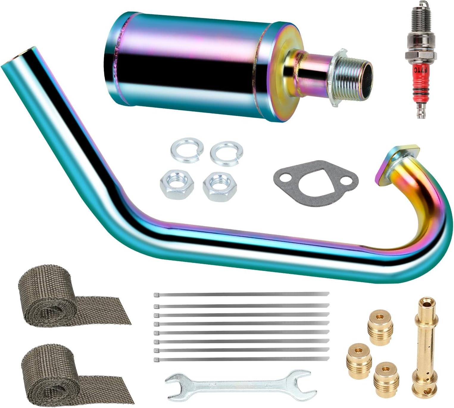 Amazon.com: FVRITO Colorful Exhaust Pipe with Muffler for Predator ...