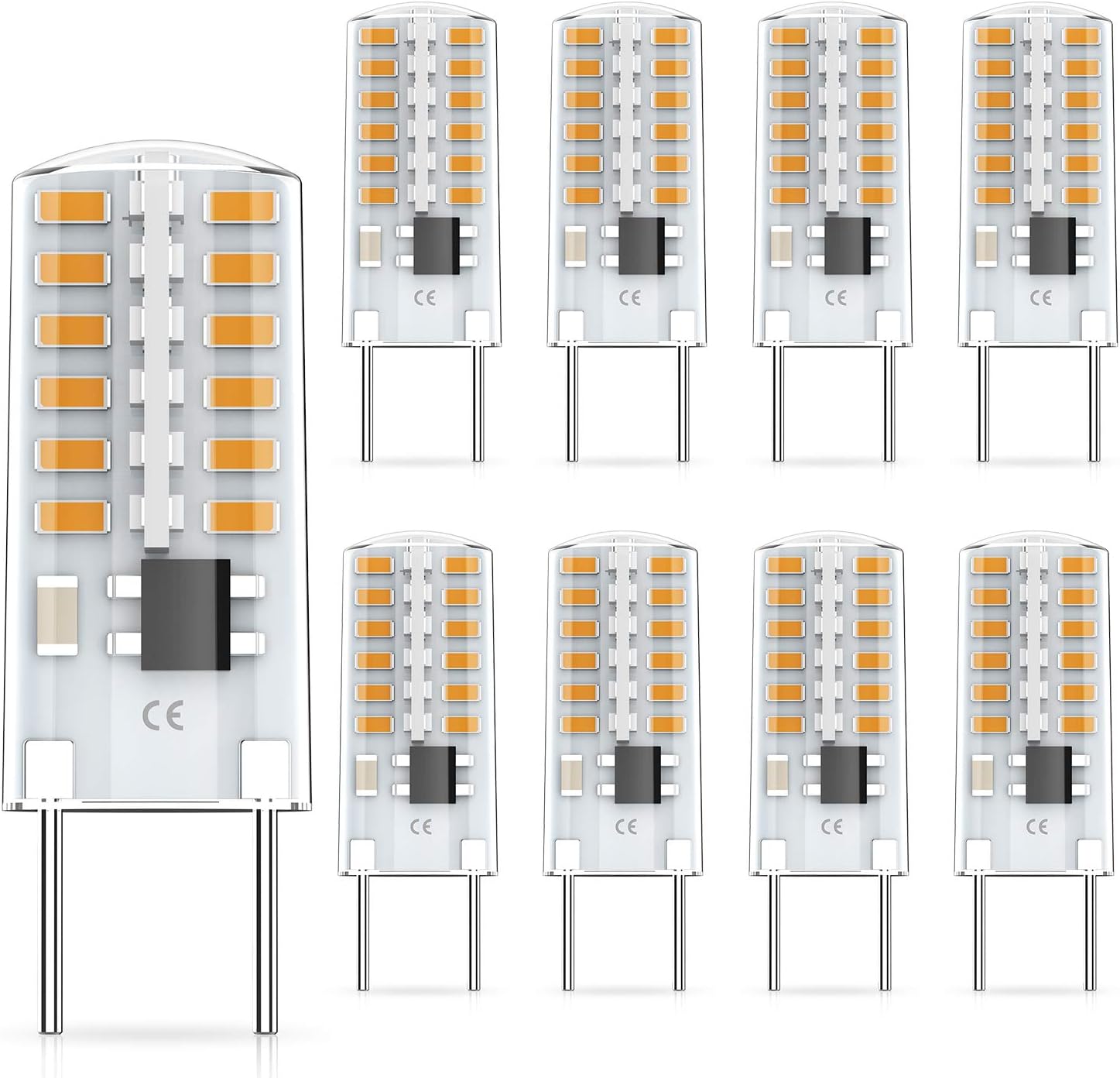 KLG G8 LED Bulb 3W, G8 Halogen Bulb 20W-25W Equivalent, T4 LED G8 LED ...
