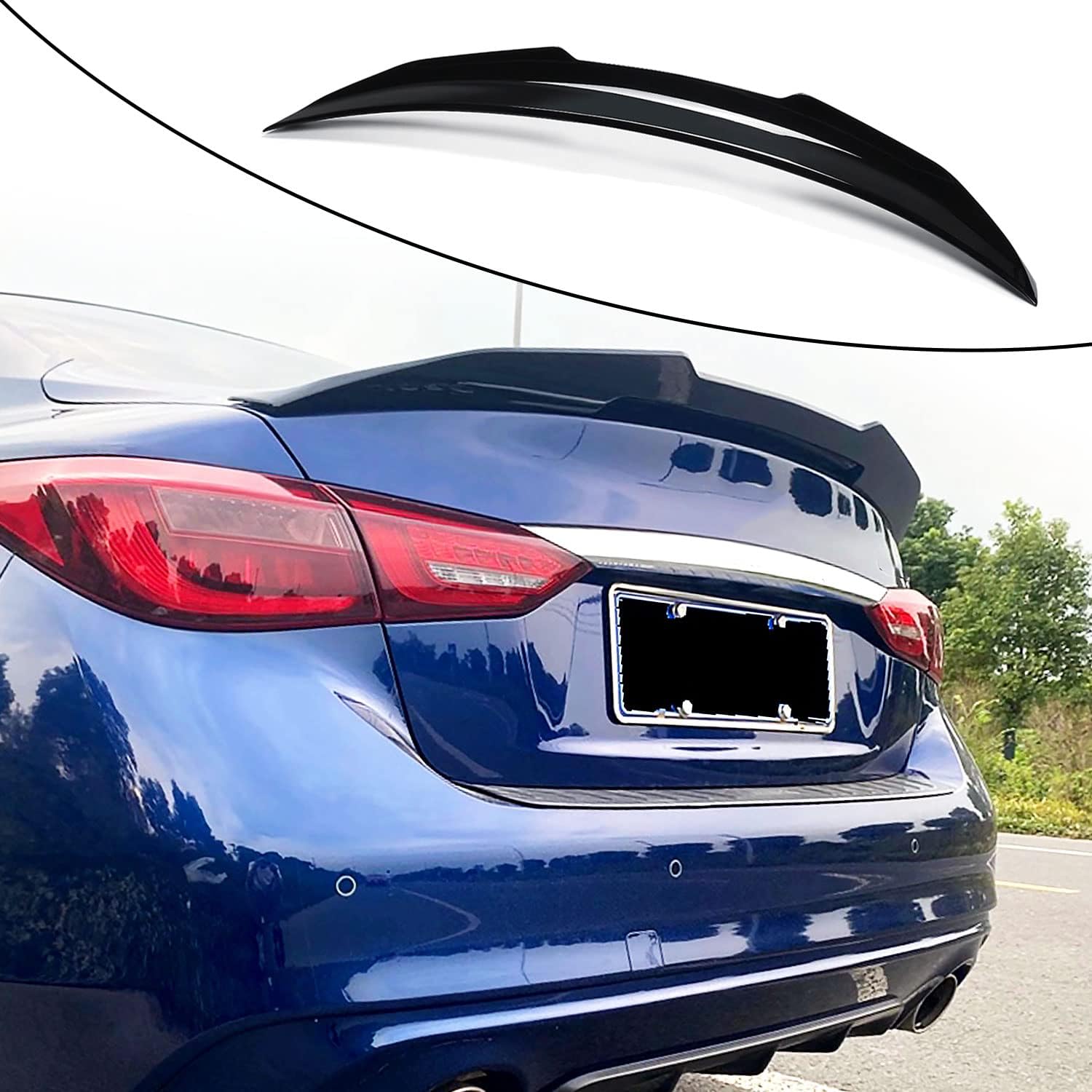 Amazon.com: MOFANS Rear Spoiler Trunk Wing Fit for Infiniti Q50 Q50S ...