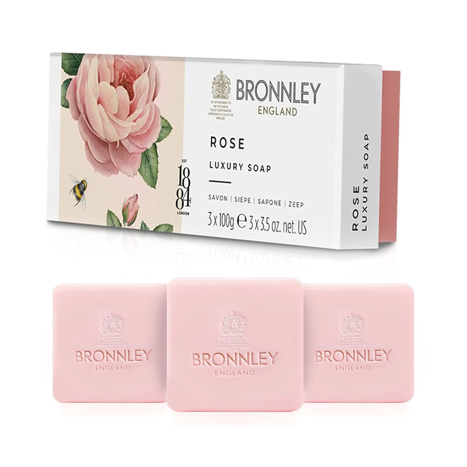 Amazon.com : Bronnley England Rose Bar Soaps, Three Triple Milled ...