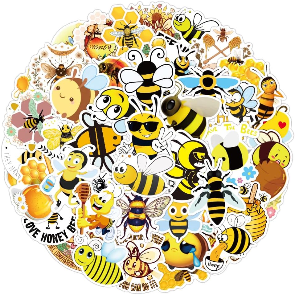 50 Stück Aufkleber Pack Biene Bee Sticker Set wasserdichte Vinyl ...