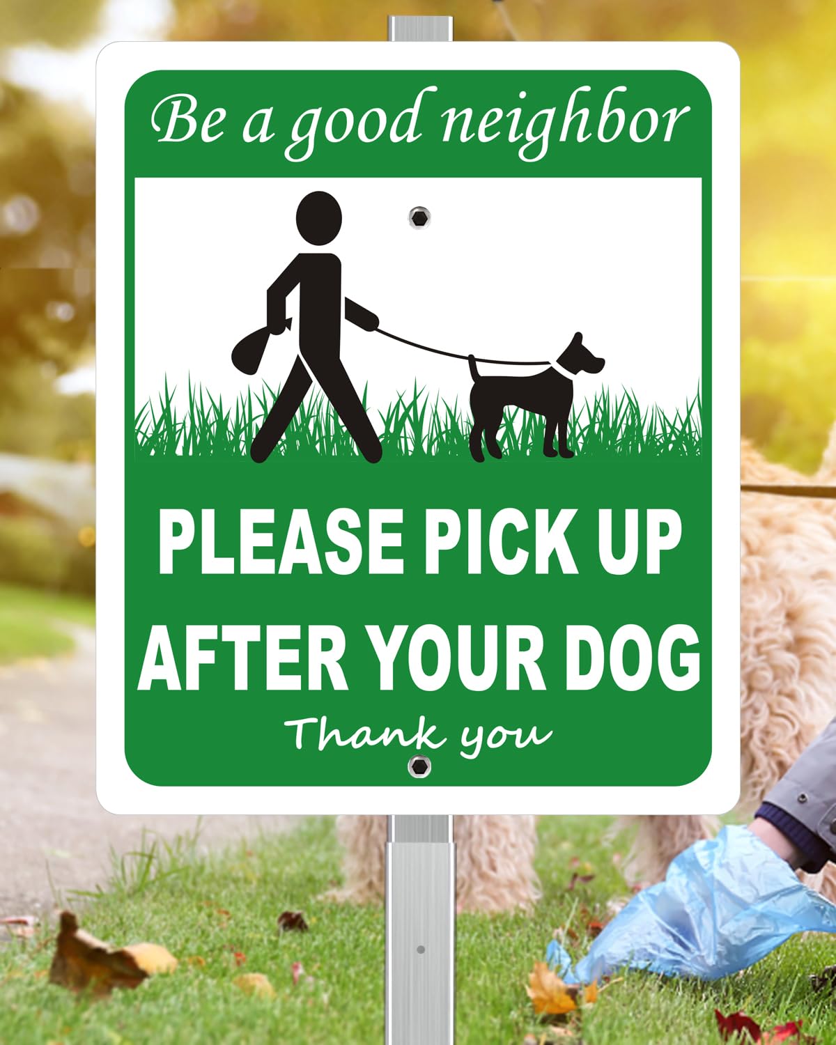 Amazon.com : i-CowFun Heavy Duty Aluminum Pick Up After Your Dog Sign ...