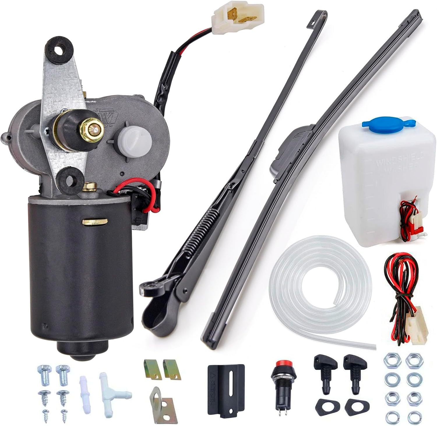 NEKOJOSW 12V 30W Electric Windshield Wiper Motor Kit [90° Wipe Sweep ...