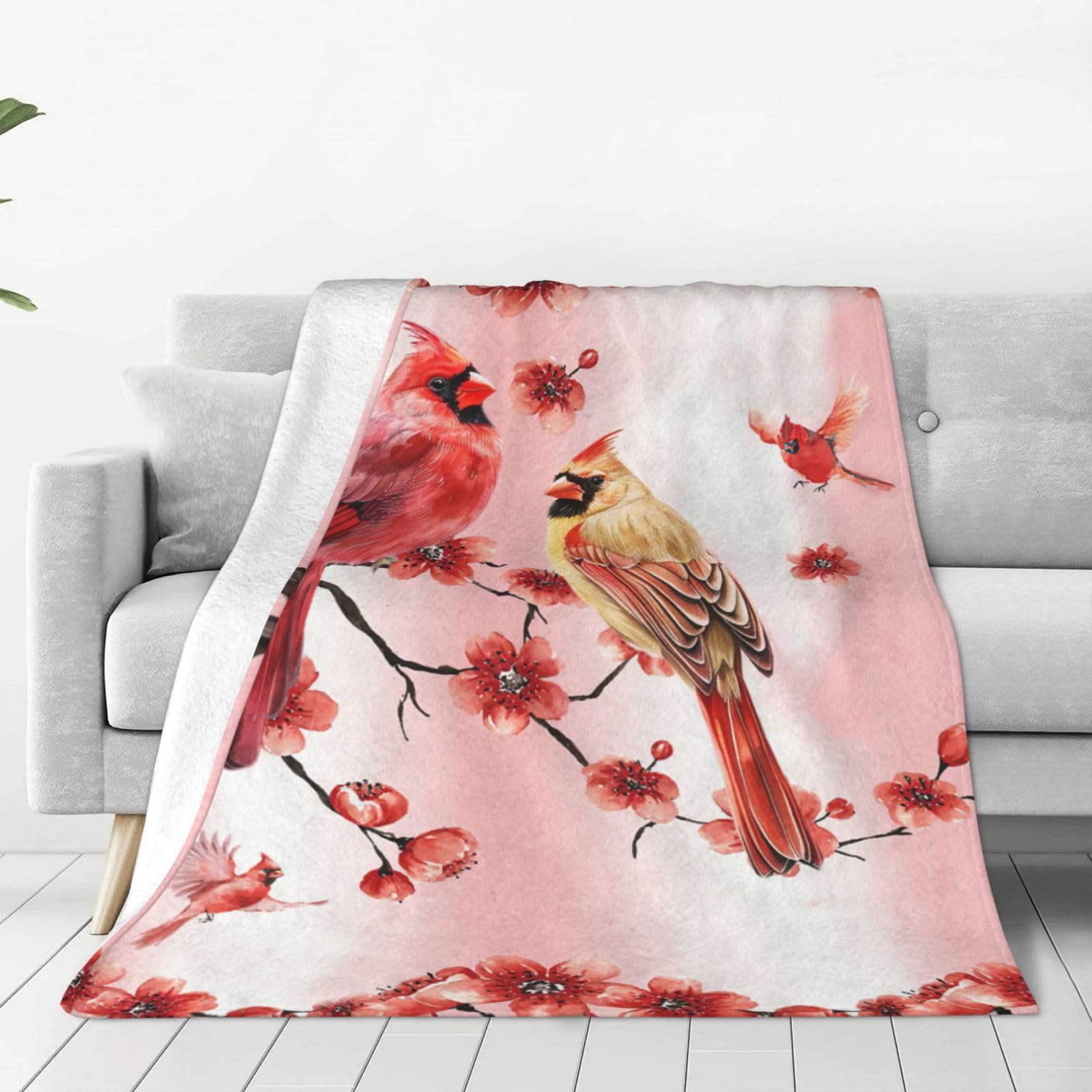 Amazon.com: Red Cardinal Blanket Cute Cardinal Decor Throw Blanket ...