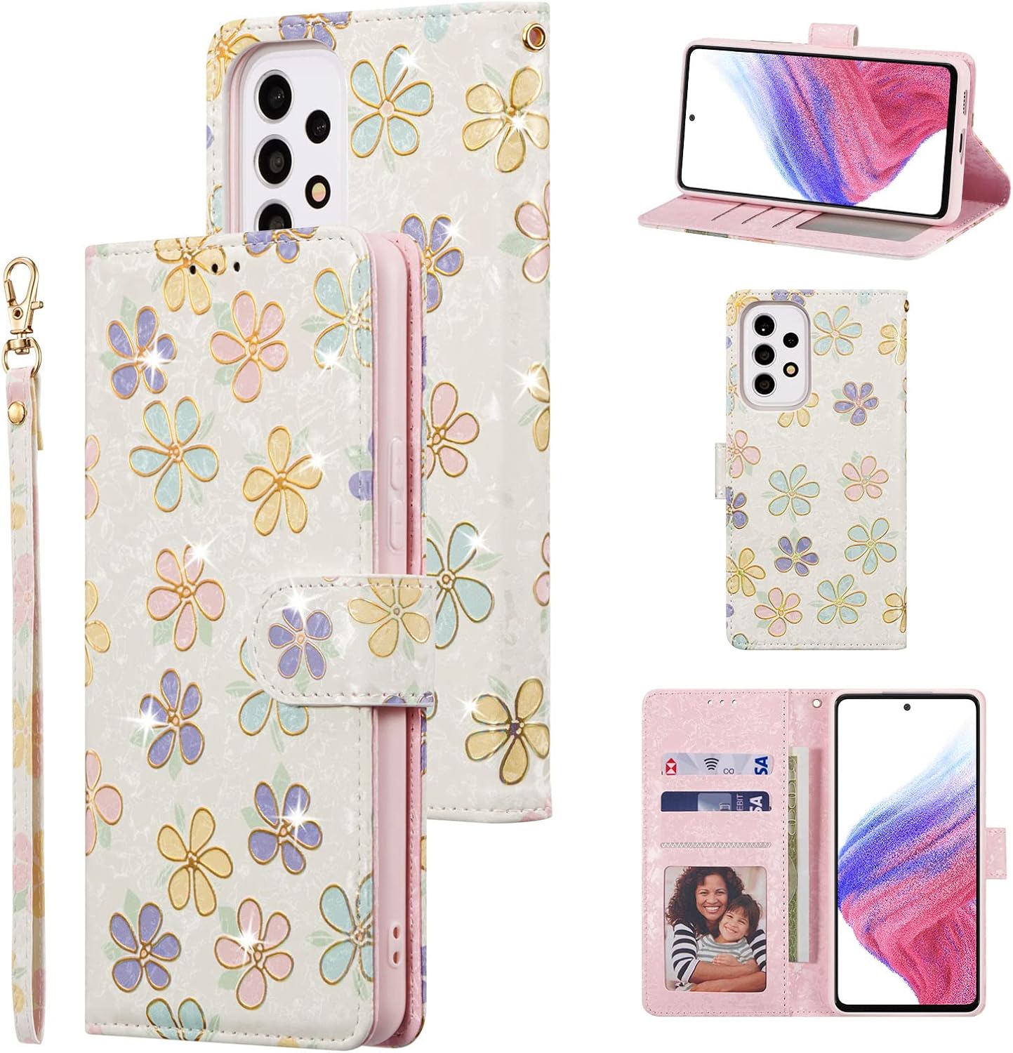 Amazon.com: UEEBAI Wallet Case for Samsung Galaxy A52 4G/5G A52S 5G, PU Leather Phone Case ...