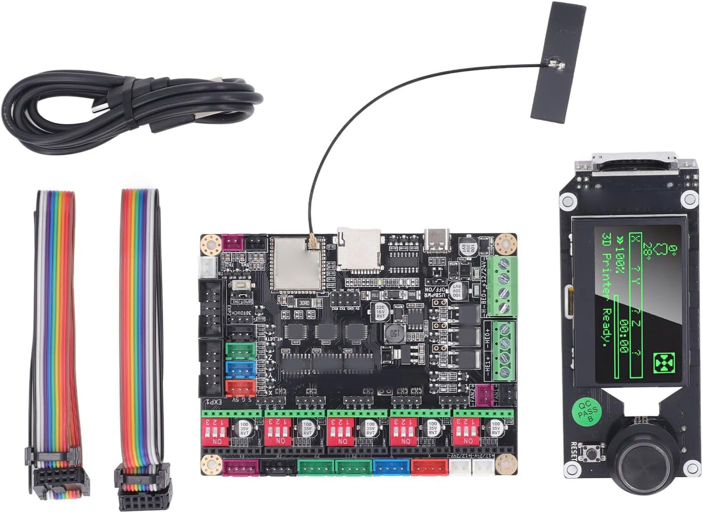Amazon.com: SASKATE 3D Printer Motherboard Kit DC12~24V Control Board with LCD Screen 5 A4988 ...