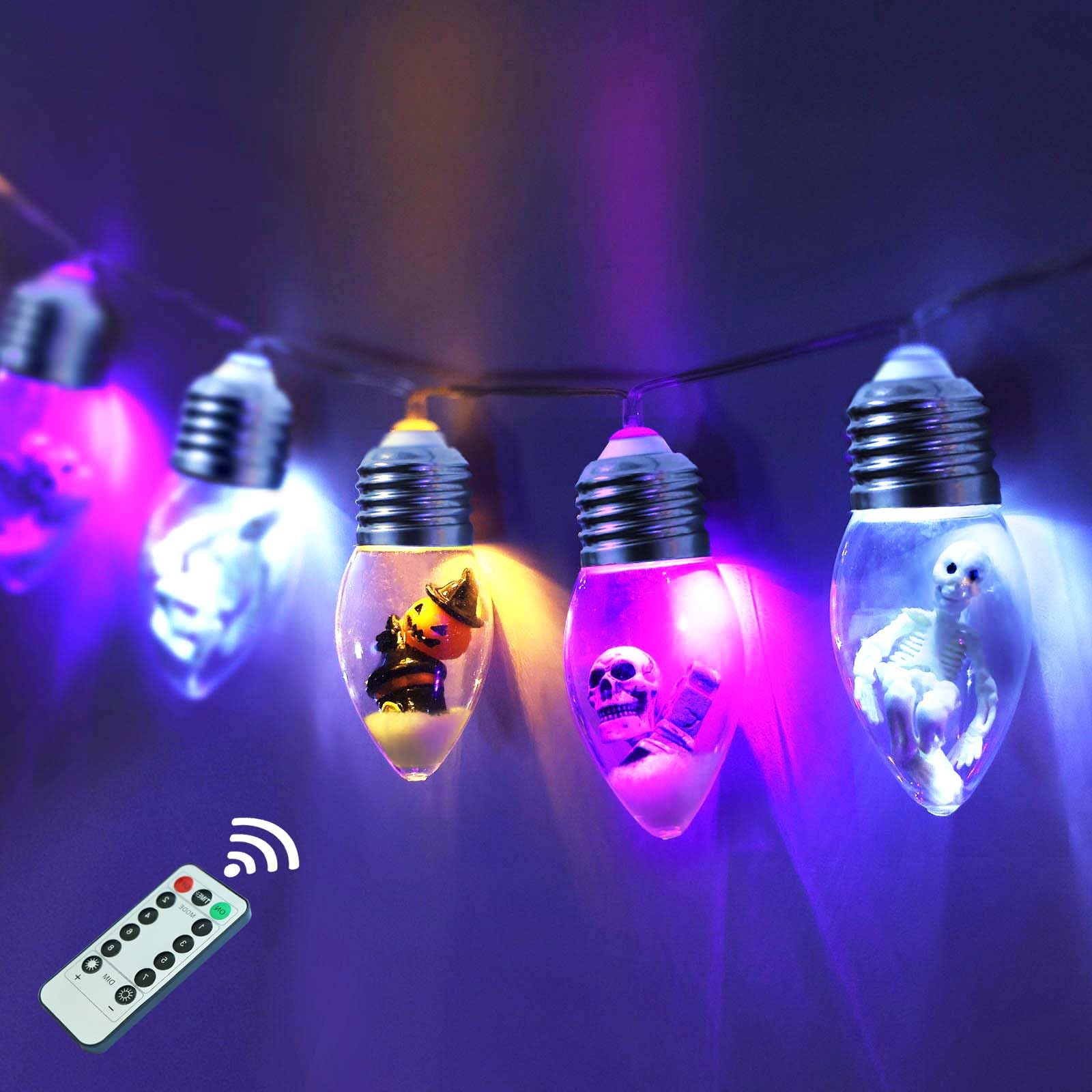 Amazon.com: Halloween Bulb String Lights Decorations, Battery Operated ...