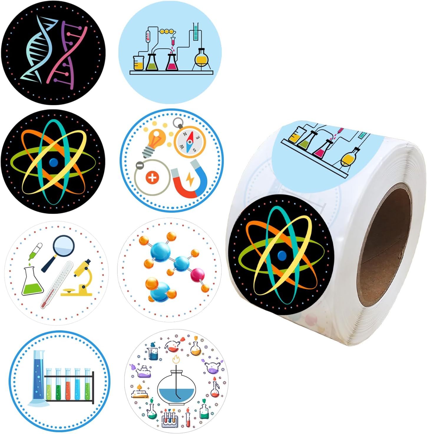 Amazon.com: ATSMOICY 500 Science Themed Party Decorations Labels Roll ...