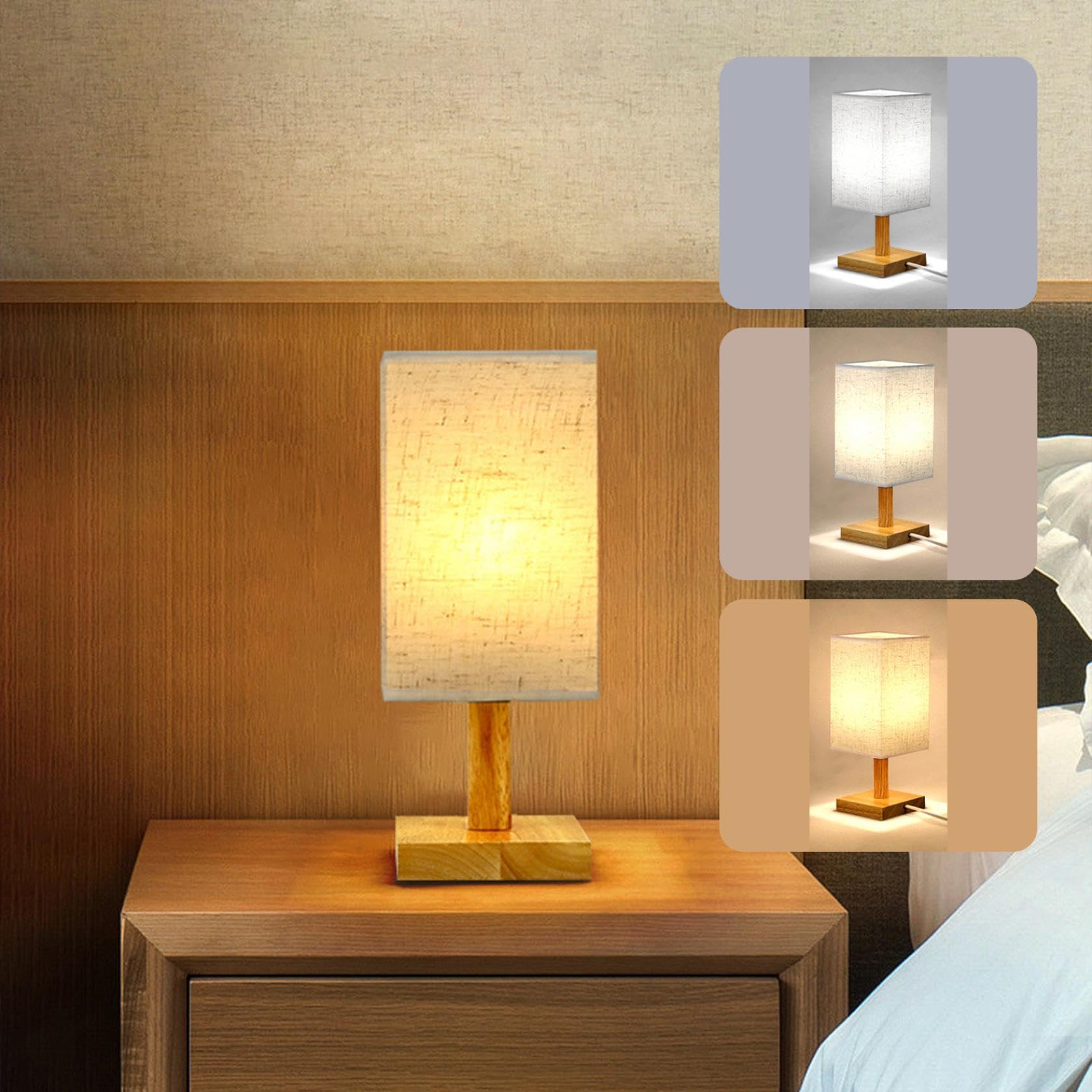 Small Table Lamp for Bedroom, 2024 New 3 Way Dimmable Lamp, Bedside ...