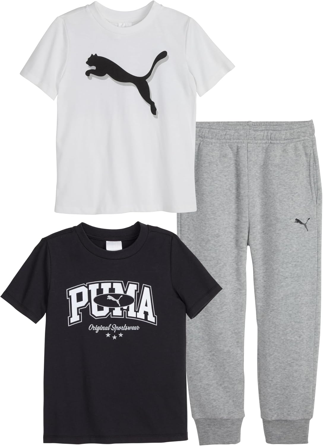 PUMA baby-boys 3 Piece Set, Short Sleeve Cotton Jersey T-shirts ...