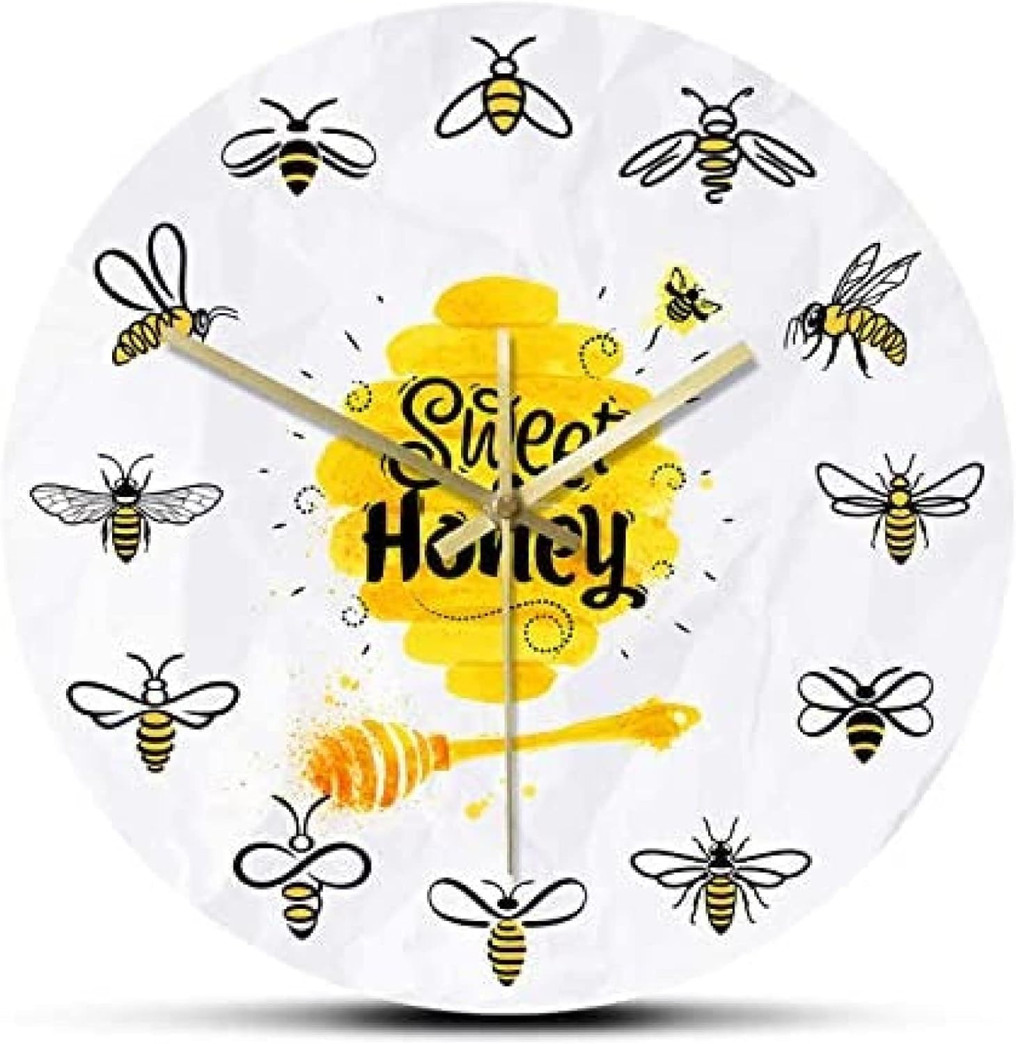 Amazon.com: Wall Clock Decorative 12 Inch Cartoon Honey Bee Wall Clock ...