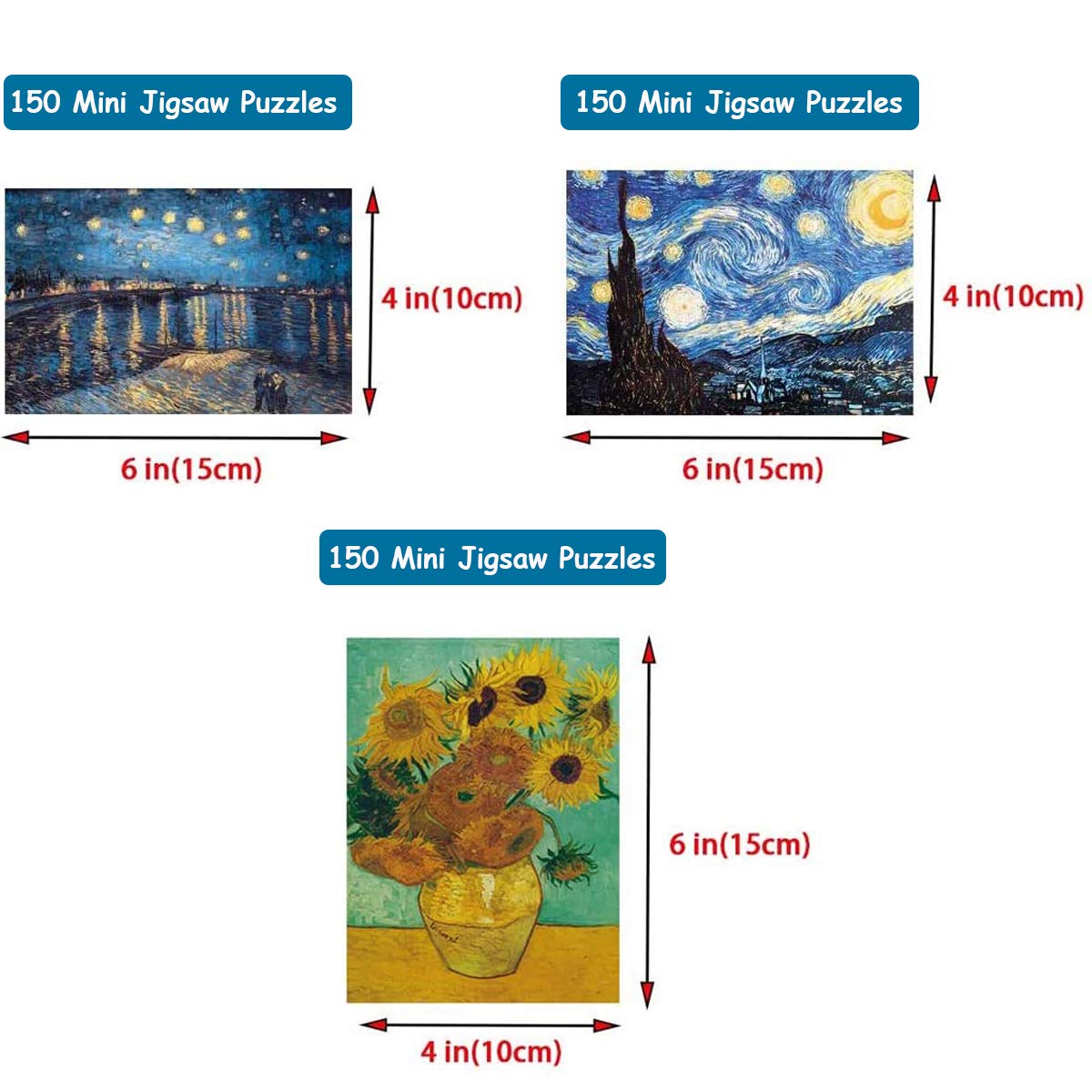 Snapklik.com : 3 Pack 150 Pieces Mini Jigsaw Puzzles For Adults, Small ...