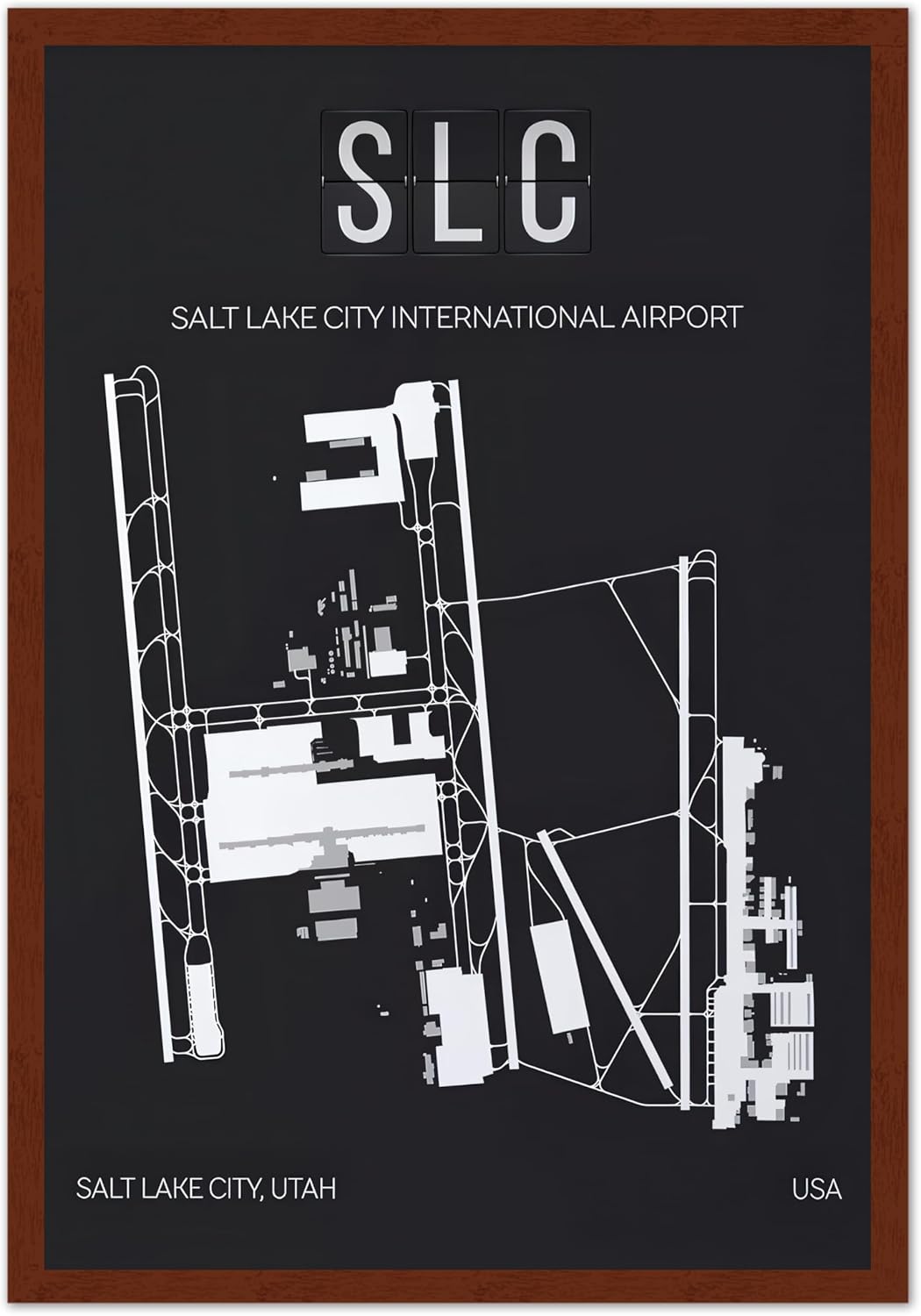 Amazon.com: Airport Map Wall Art with Runway Details - Personalized ...