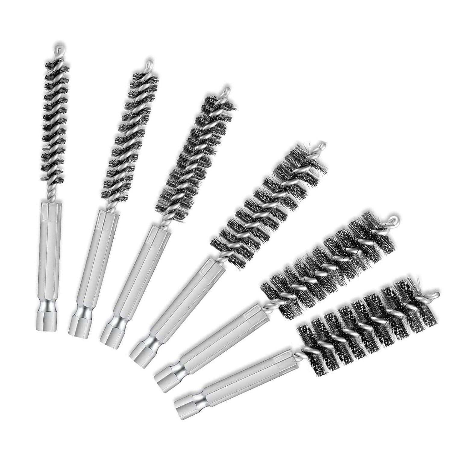 6pcs Stainless Steel Hole Brush, Hex Handle Cleaning Wire Brush ...