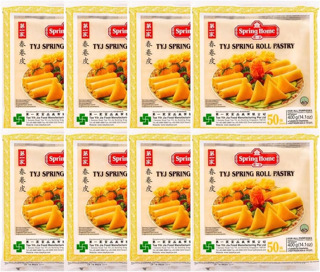 TYJ Spring Roll Pastry 6" 50 Sheets, Frozen, Spring Home, Spring roll ...