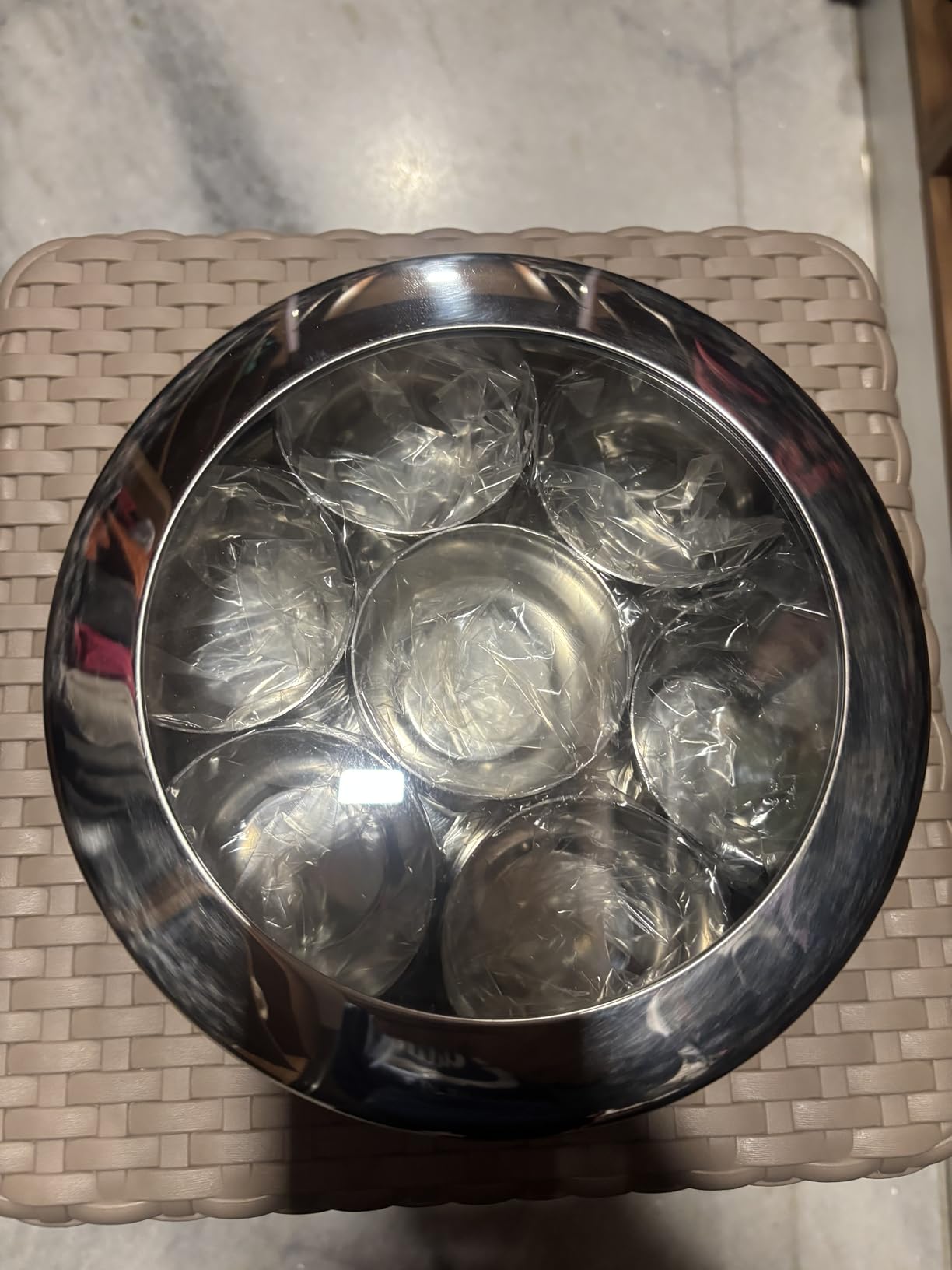 Buy Essential Plus 7 in 1 Stainless Steel 21.5cm Masala Dabba with 7 ...