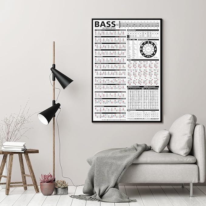Amazon.com: Essential Bass Theory Chart Version 2 (UPDATED & REVISED ...