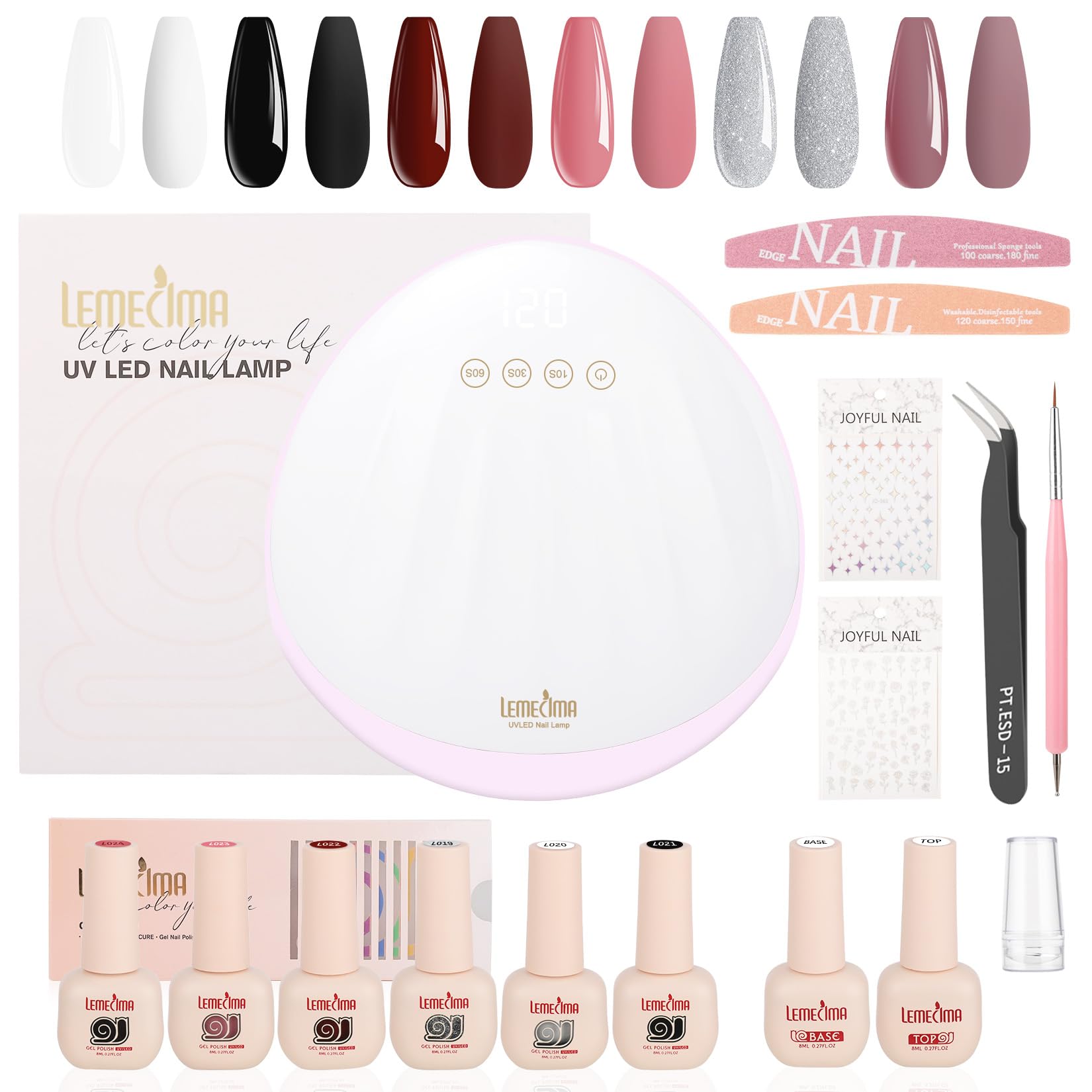 Lemecima Gel Nail Polish Starter Kit 6 Colours Soak Off Gel Nail Polish ...