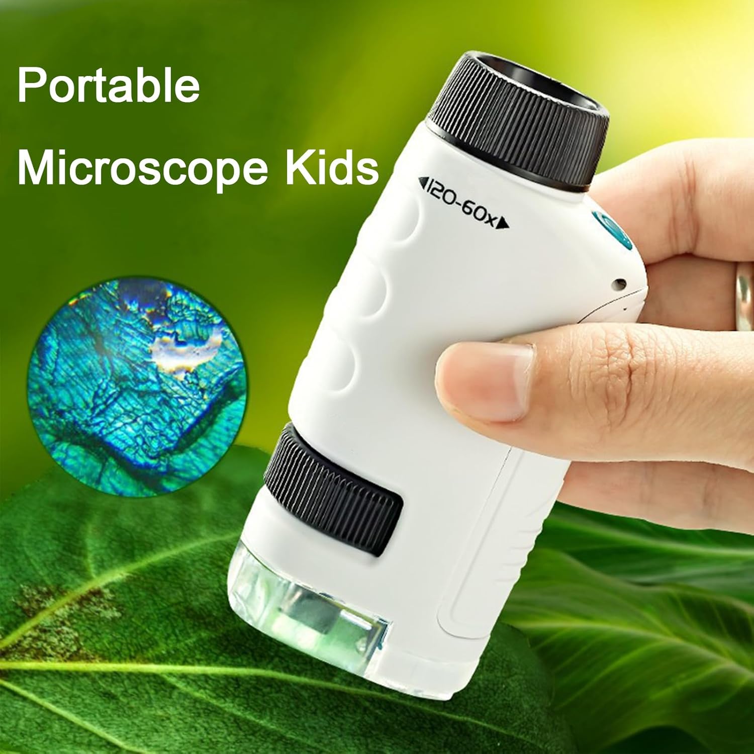 Minilabsters Miniscopio para niños, microscopio de bolsillo con luz LED ...