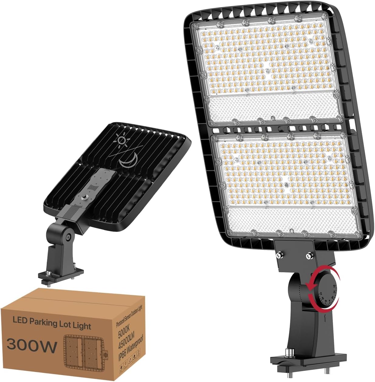 300W LED Parking Lot Light, LED Outdoor Lighting 36000LM 5000K Wall ...