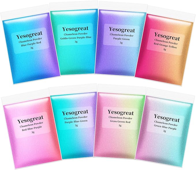 Amazon.com: 8 Colors Chameleon Mica Powder, Epoxy Resin Color Pigment ...
