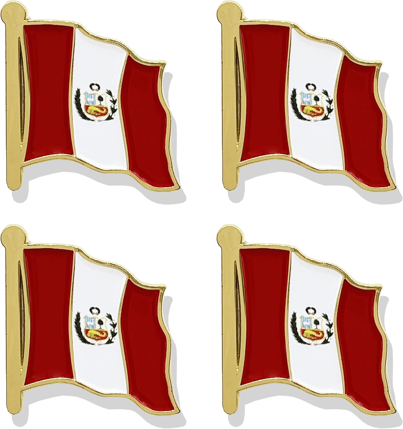 Amazon.com: HSQCEZ 4 Pack Peru Flag Lapel Pin - Peruvian Flags Pins ...