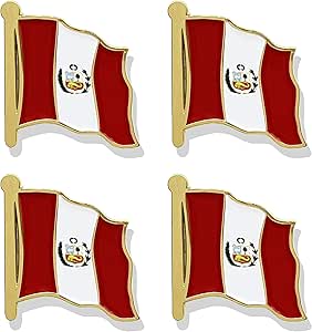 Amazon.com: HSQCEZ 4 Pack Peru Flag Lapel Pin - Peruvian Flags Pins ...