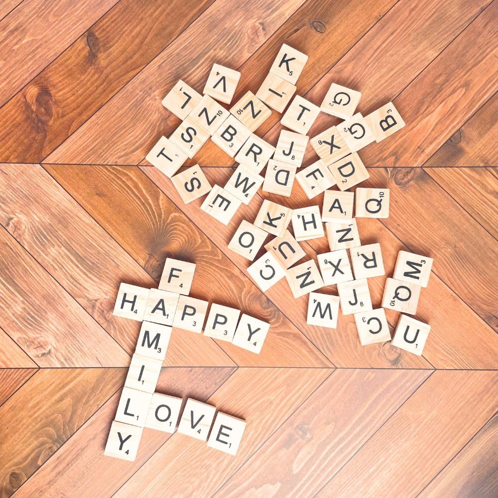 Wood Magnetic Letters 100-Piece - Large Square Alphabet Tiles For ...