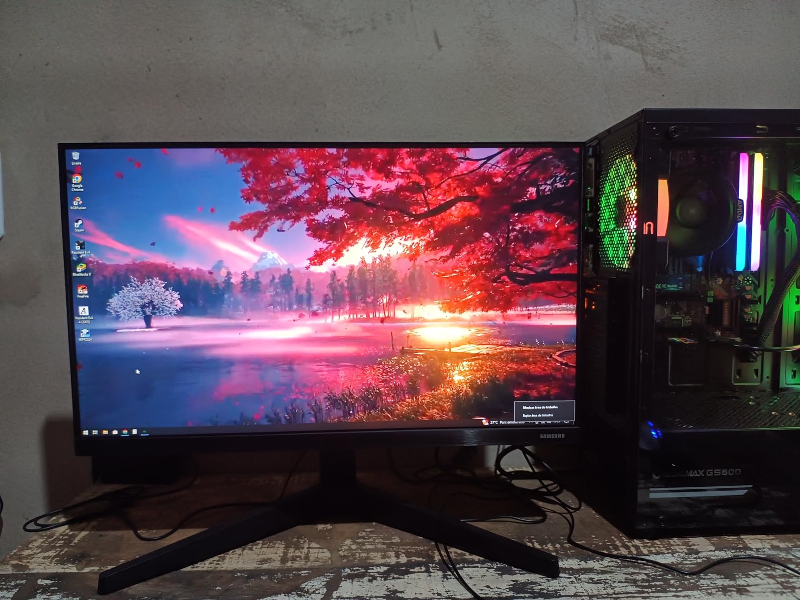 Monitor Gamer Samsung 22" FHD,75Hz, HDMI, VGA, Freesync, Preto, Série ...