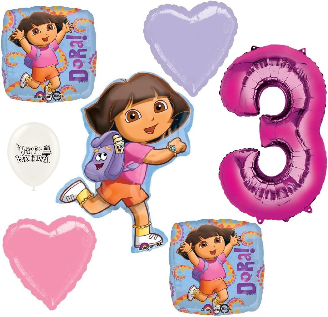 Amazon.com: Combined Brands Dora the Explorer Balloons Party Supplies ...