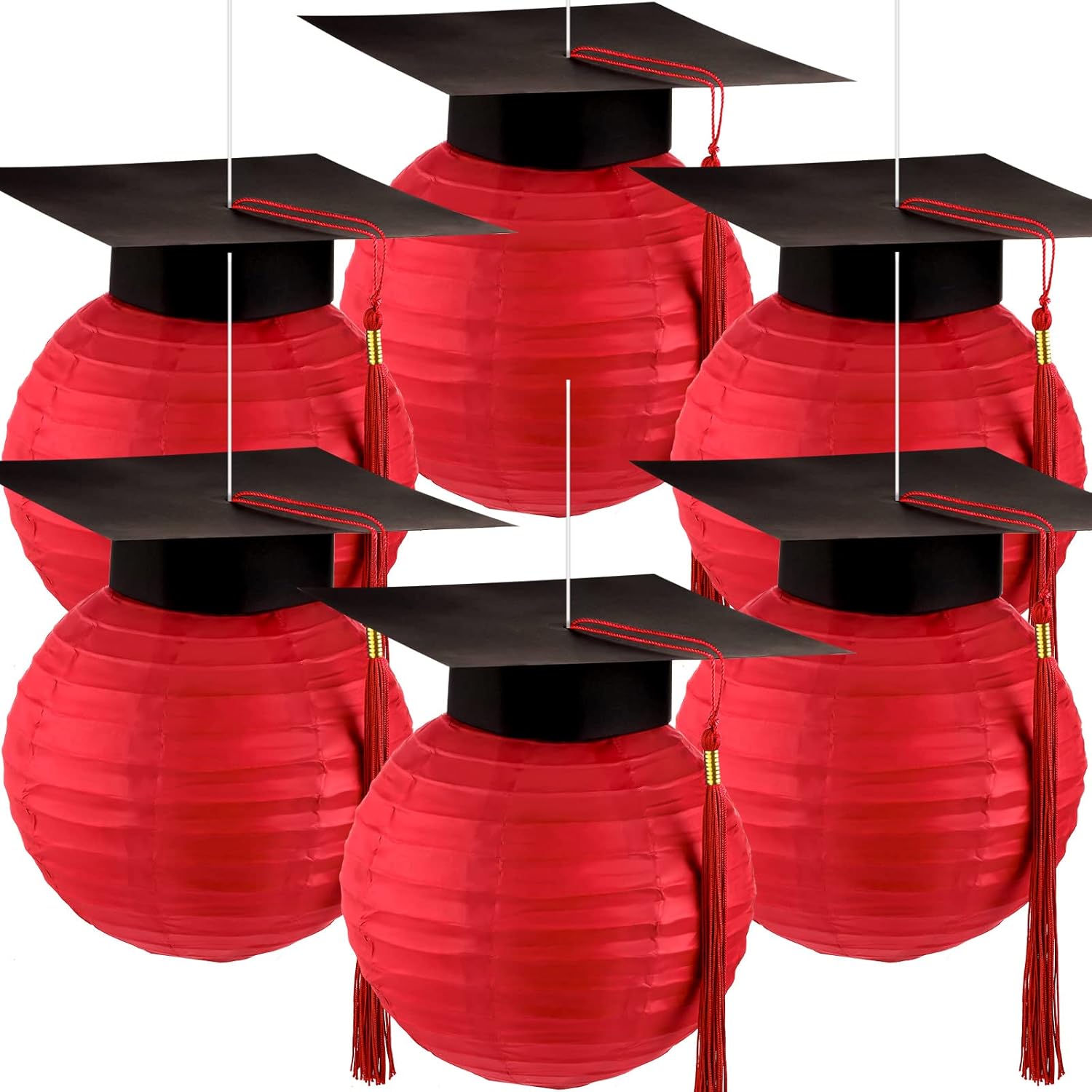 6 Pieces Graduation Cap Hanging Paper Lanterns Grad Cap Paper Lanterns ...