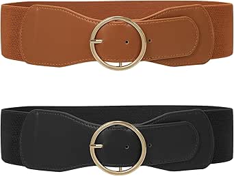 WERFORU Women Elastic Stretchy Wide Belt for Dress Ladies Stretch Thick ...