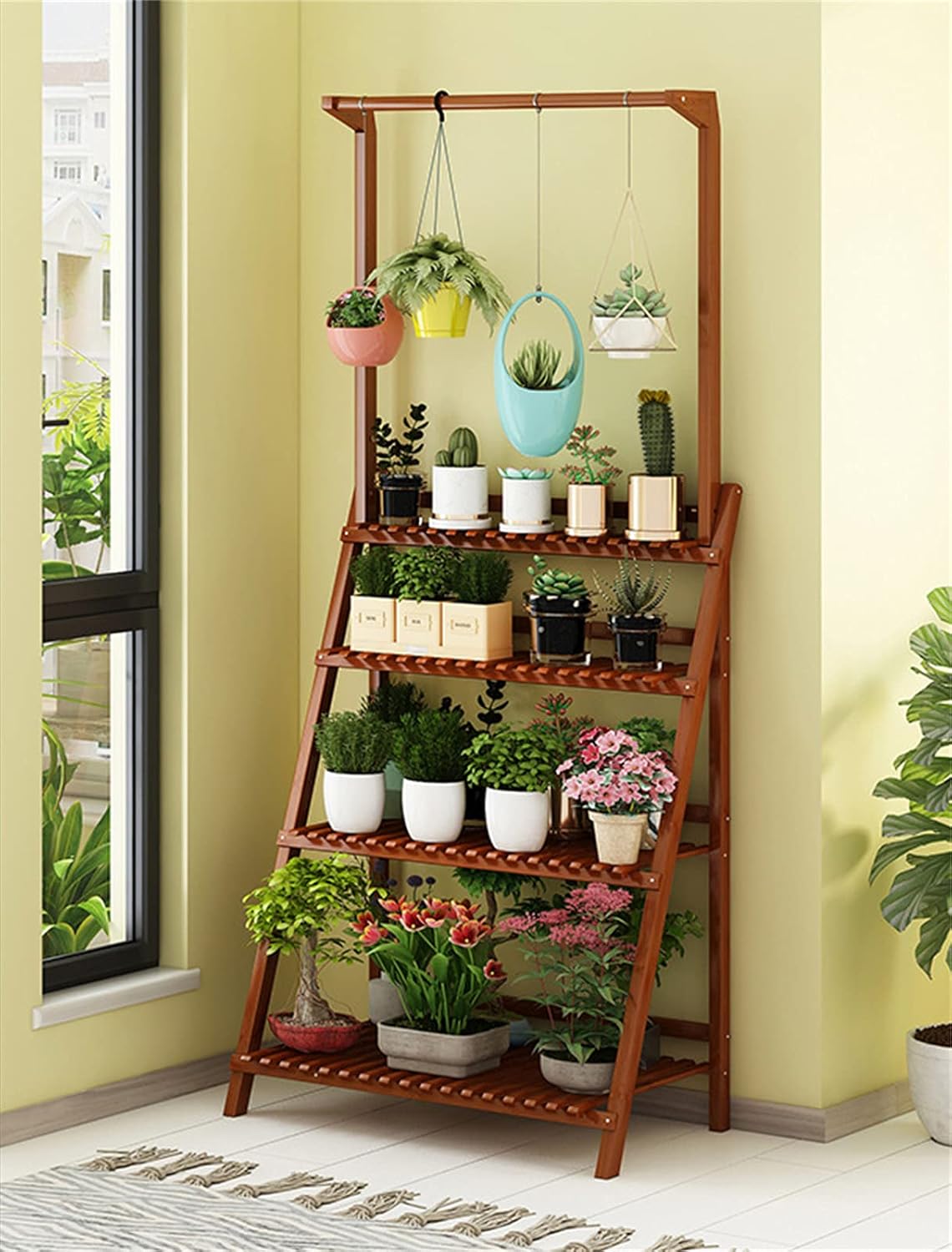 Amazon.com: Plant Stand Folding Flower Pot Organizer Rack Planter ...