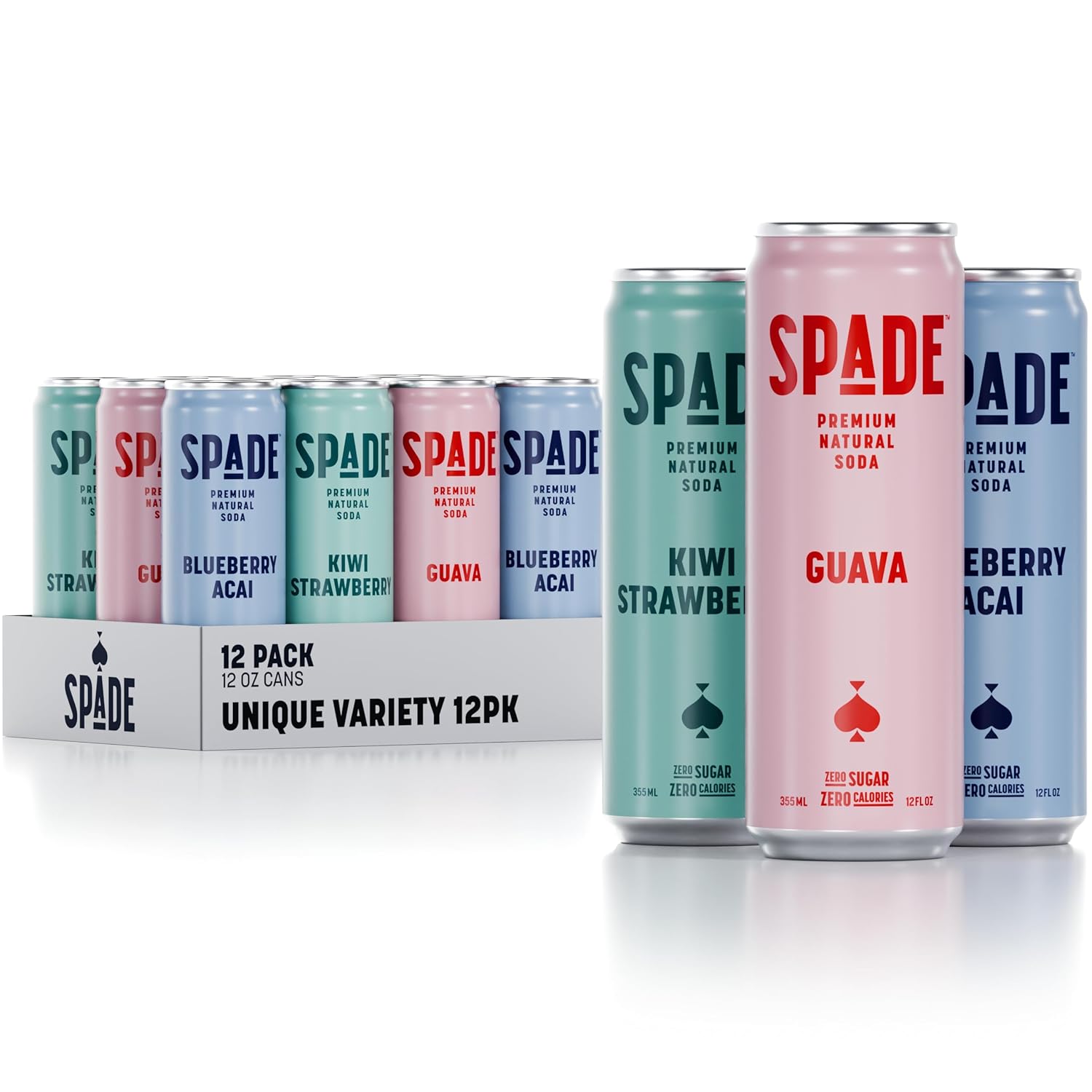 Amazon.com : Spade Soda Unique Variety 12 Pack, Premium All-Natural, No ...