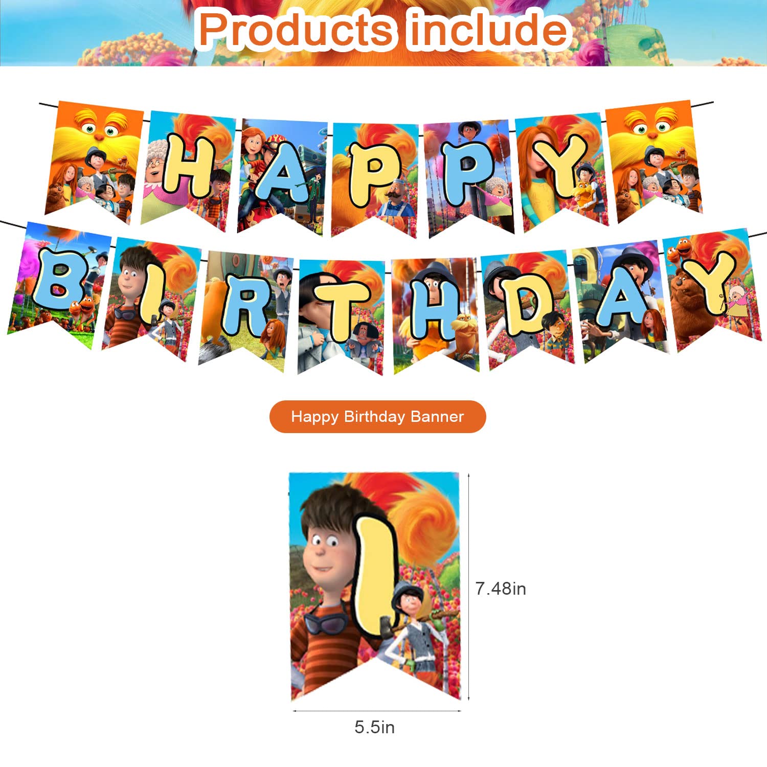 Snapklik.com : Lorax Party Supplies,Cartoon Lorax Party Decorations ...