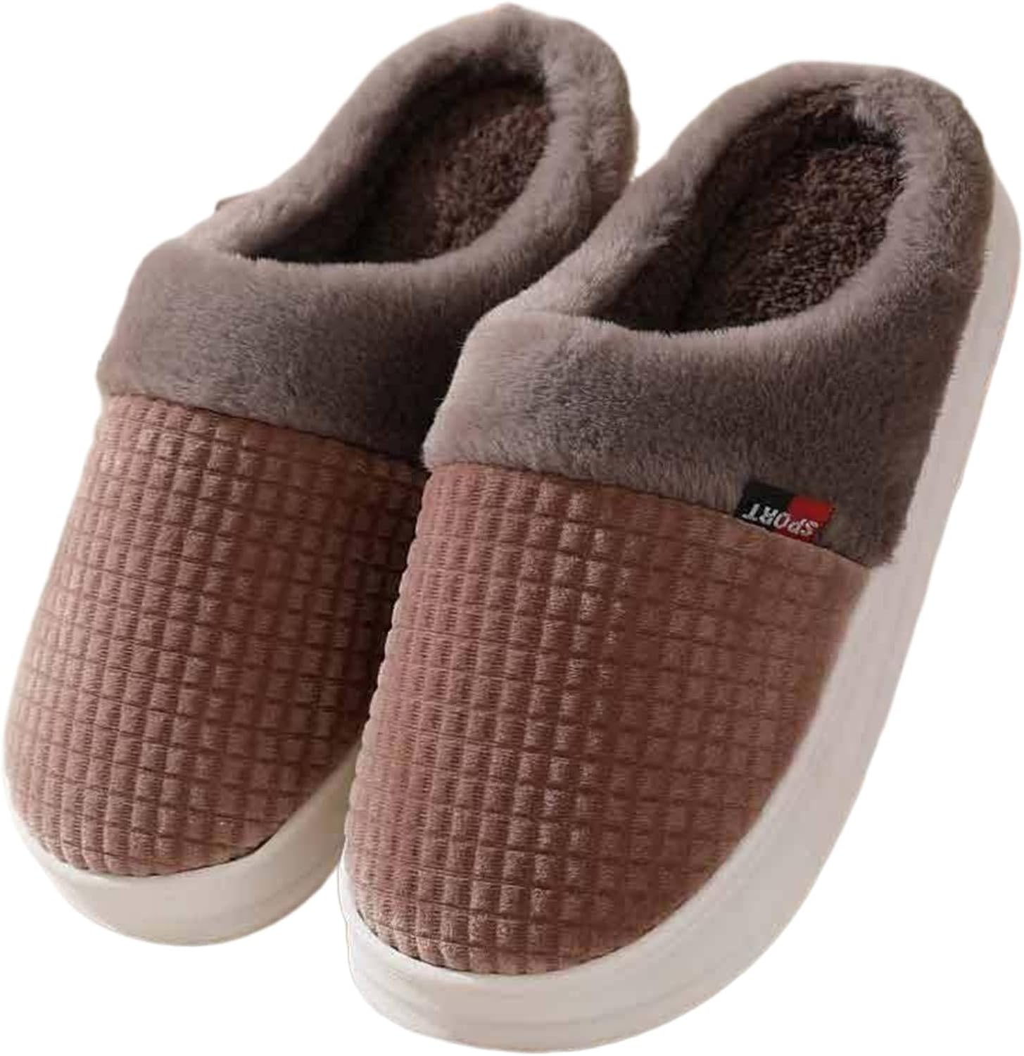 Amazon.com | House Slippers for Men Womens Furry House Slippers Memory ...