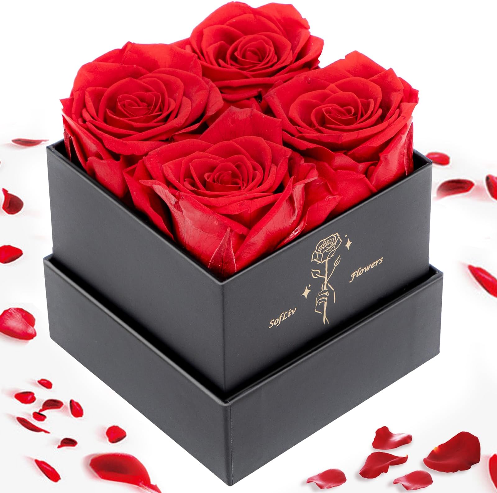 Amazon.com: Firestyle Roses in a Box,Rose Flower Gifts for Women,Mother ...