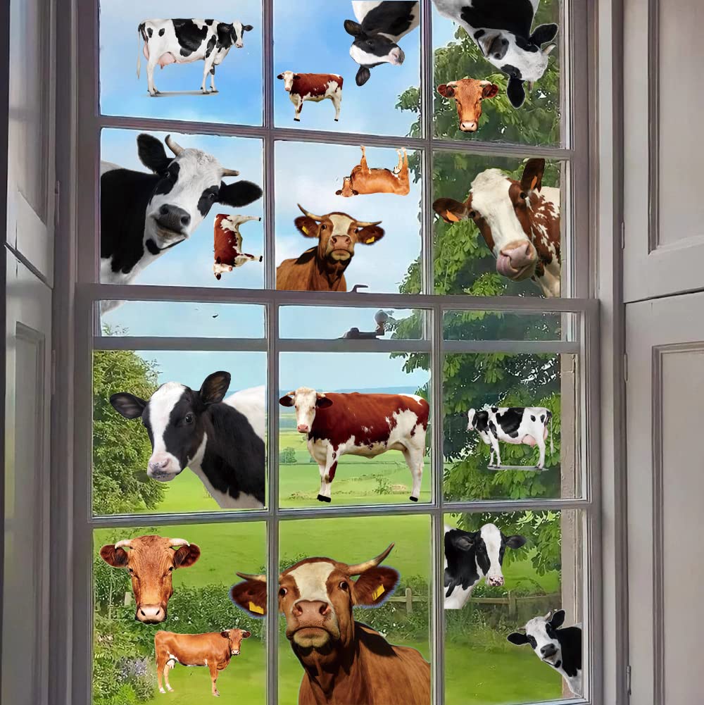 Amazon.com: Runtoo Funny Cow Wall Decal Peeking Animal Stickers Window ...