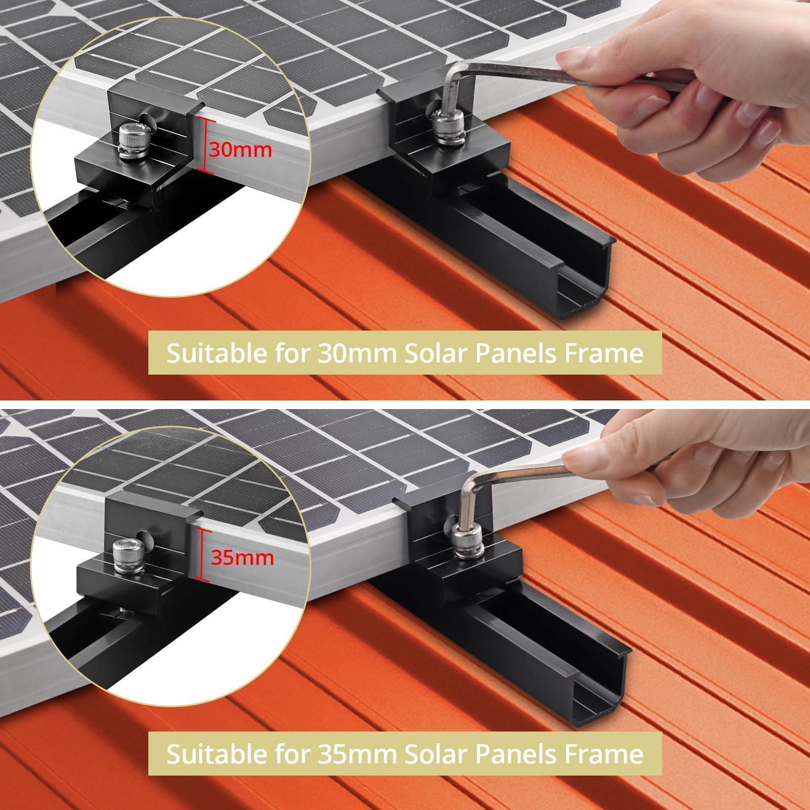 Snapklik.com : 6Pcs Solar Panel Mounting Brackets, Aluminium 7.87 ...