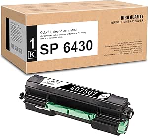Amazon.com: EAXIUCE 1Pack 407507 SP 6430 Black Toner Cartridge - Eaxic Compatible SP 6430 High ...